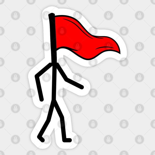 Walking Red Flag - Red Flag - Sticker | TeePublic